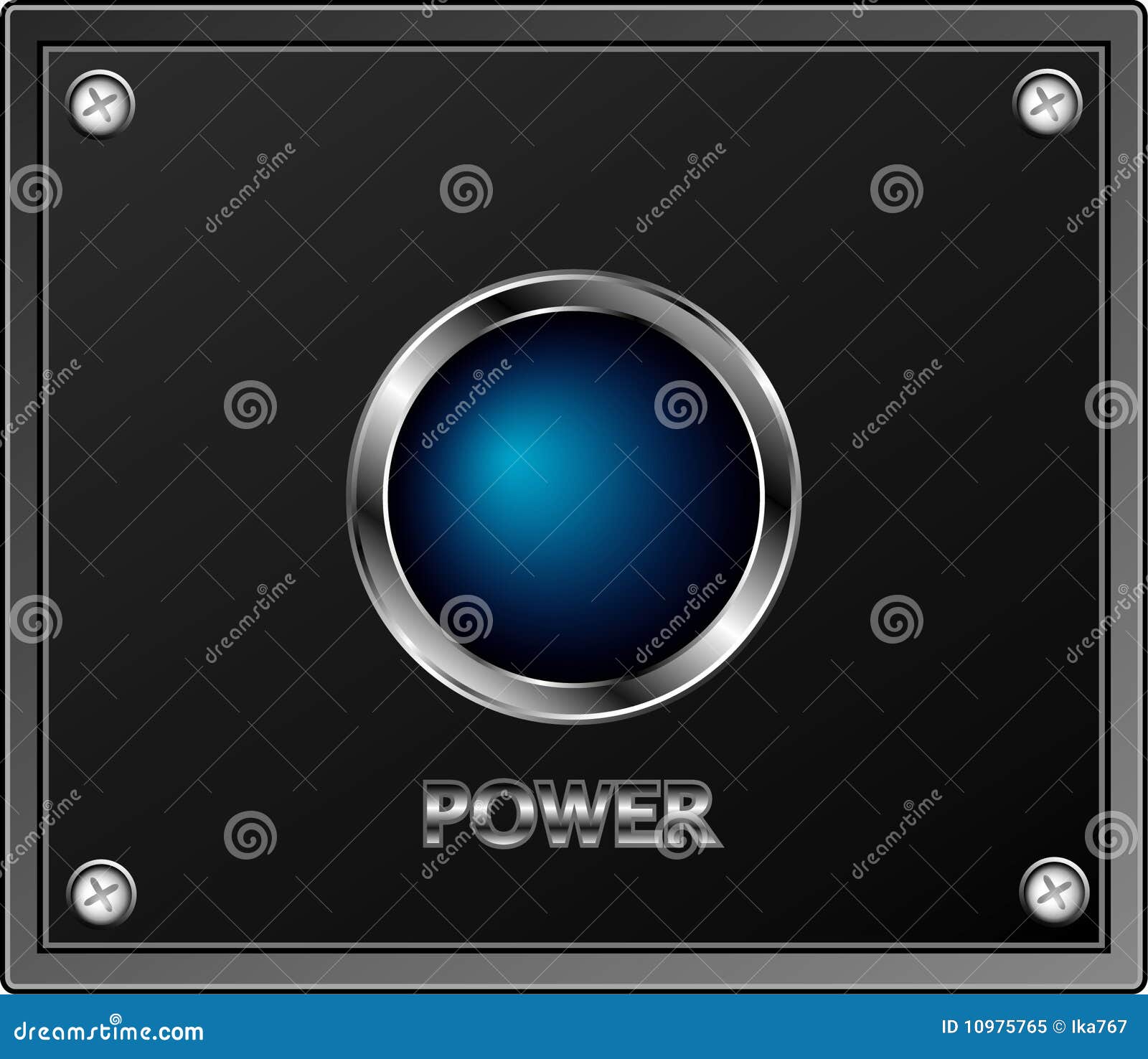 Blue power button stock illustration. Illustration of internet - 10975765