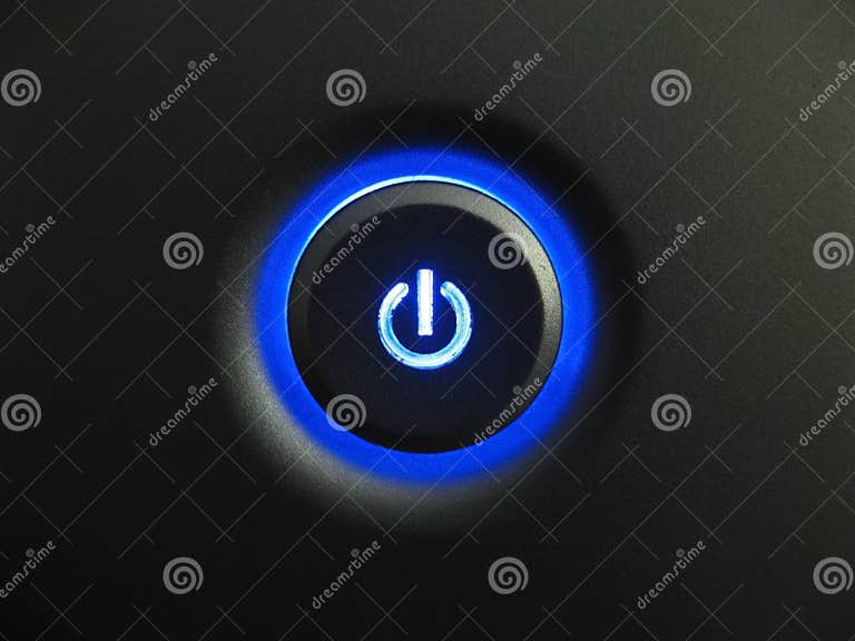 Blue power button stock image. Image of light, power, electricity - 6521309