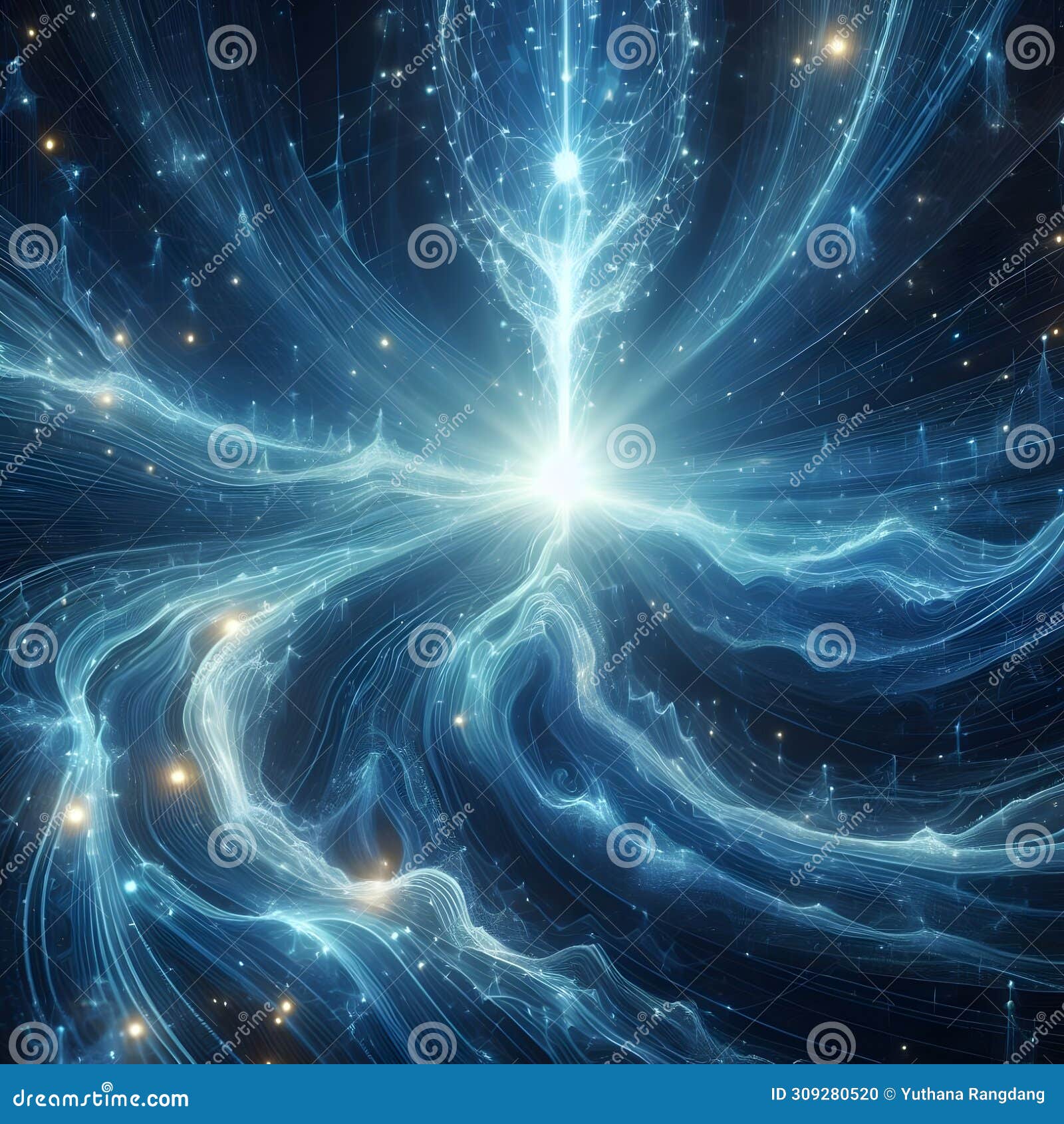 Blue Power Flows and Light and Modern Solar Power Glass. Stock ...