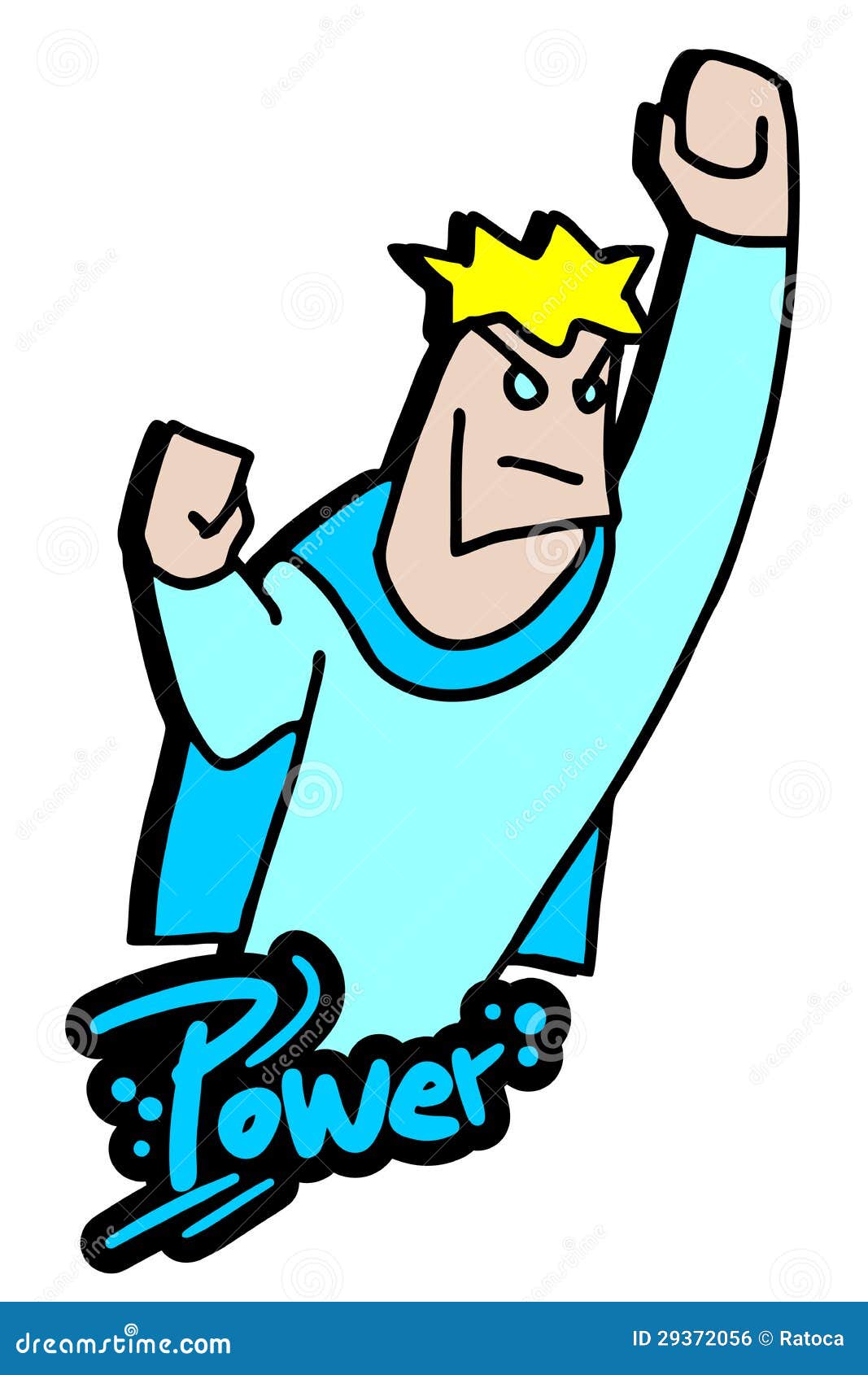 Blue power man stock vector. Illustration of courage - 29372056