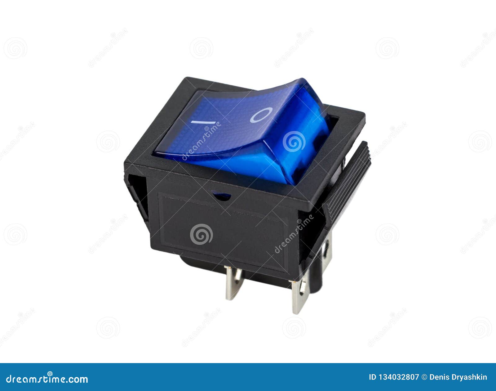 Blue Power Switch on White Background Stock Image - Image of isolated ...