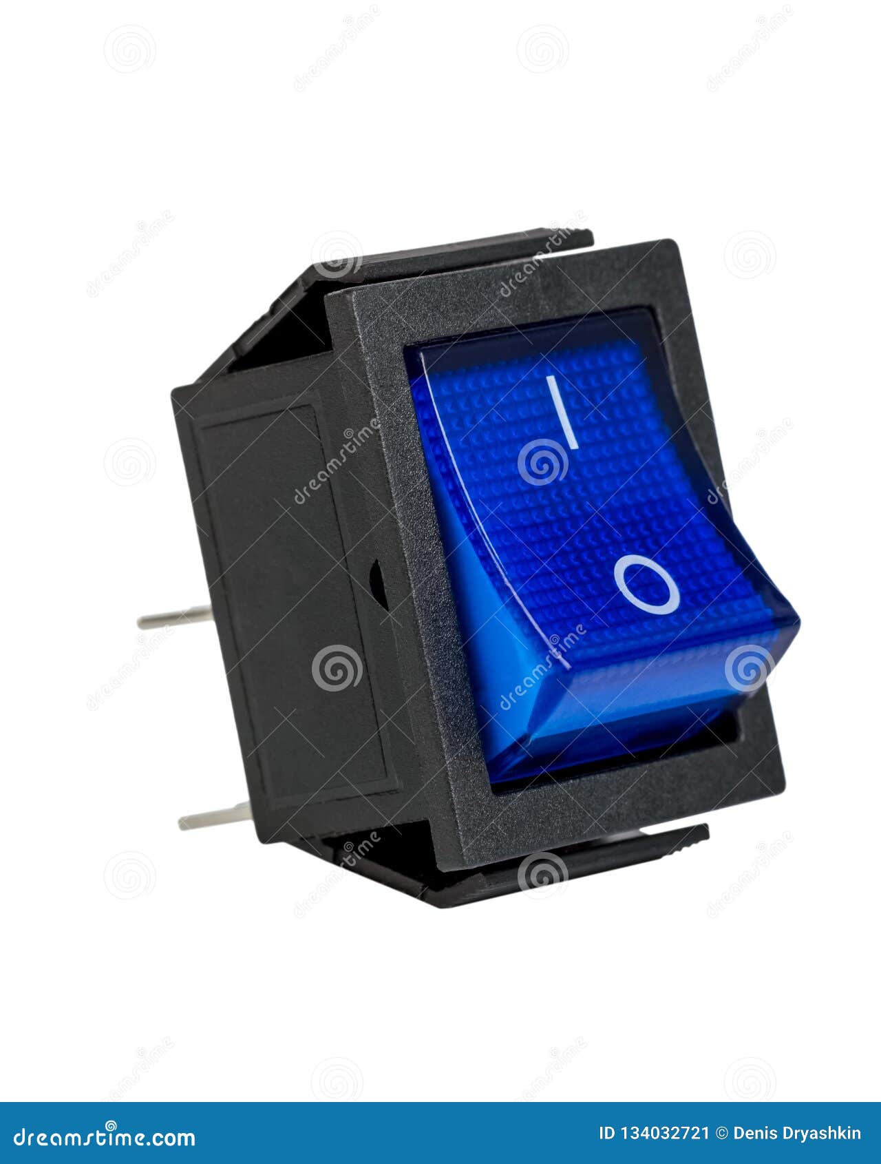 Blue Power Switch on White Background Stock Image - Image of electrical ...