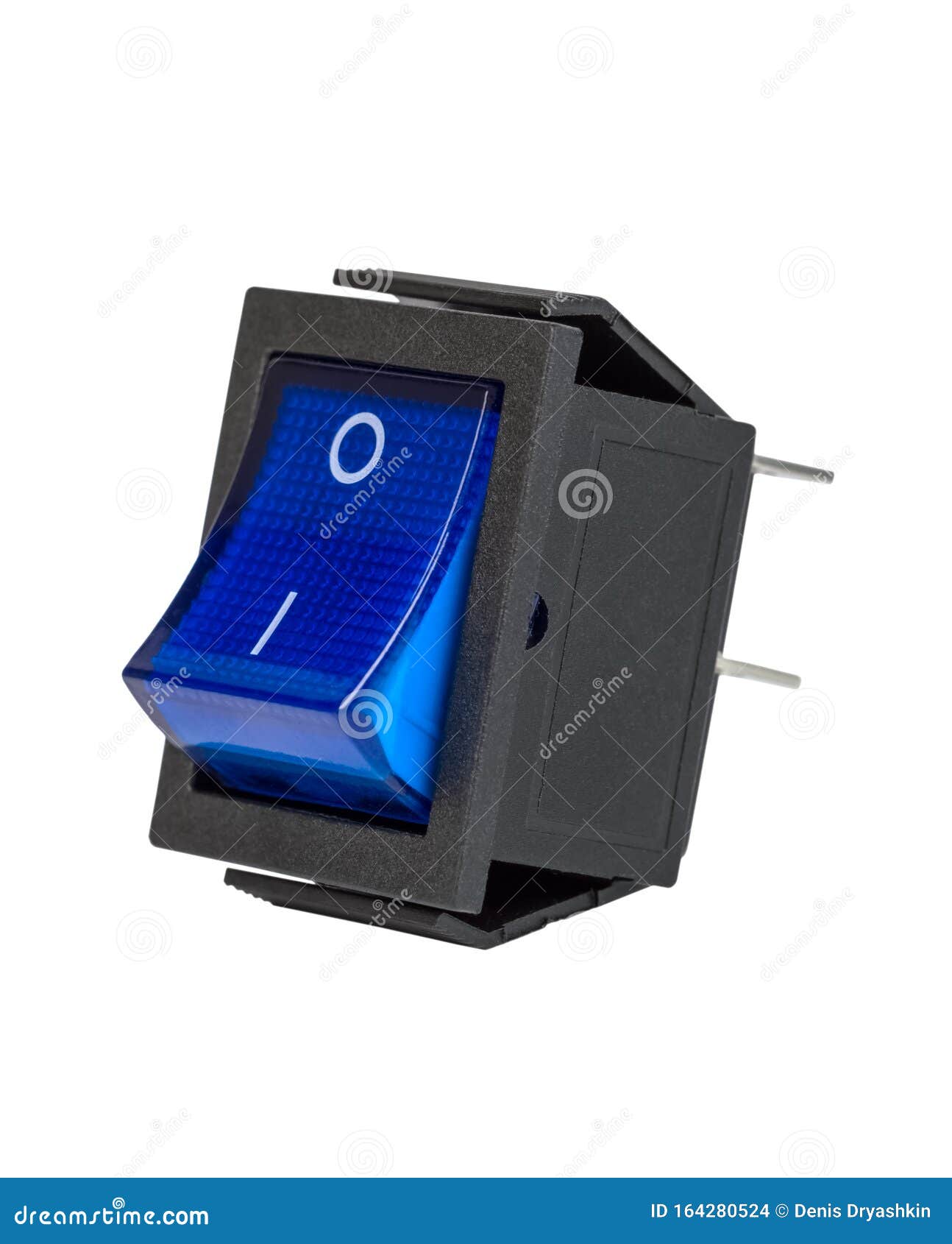 Blue Power Switch on White Background Stock Photo - Image of electric ...