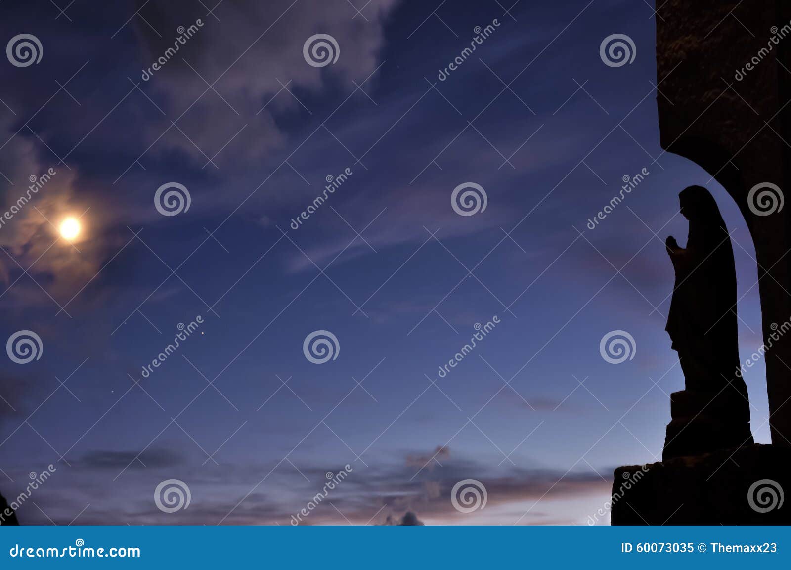 Blue pray stock image. Image of moon, religion, europe - 60073035