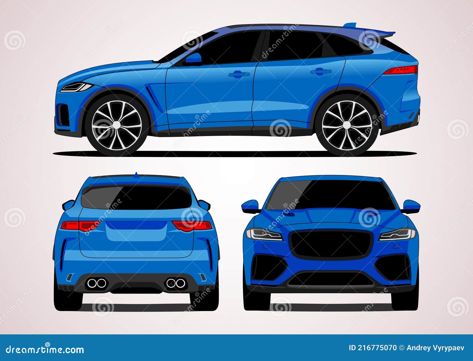 Blue premium SUV.cdr stock vector. Illustration of three - 216775070