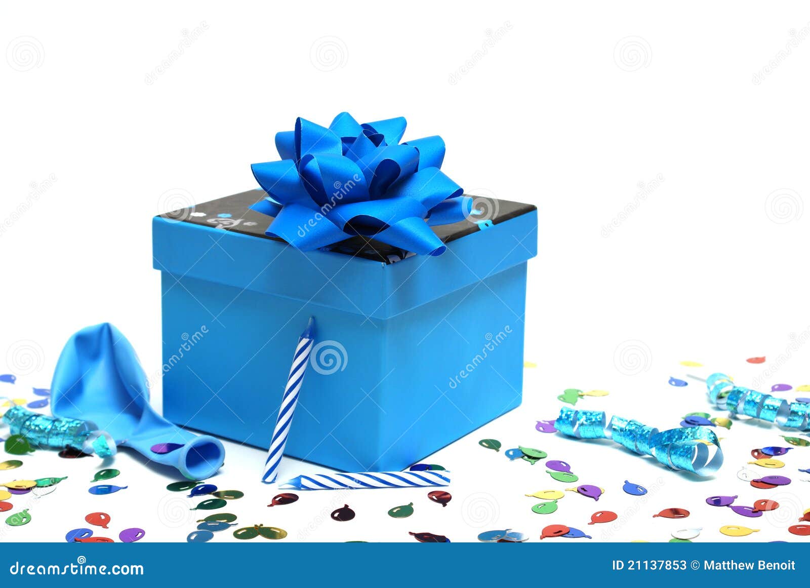 Blue Present stock image. Image of happy, gift, candle - 21137853