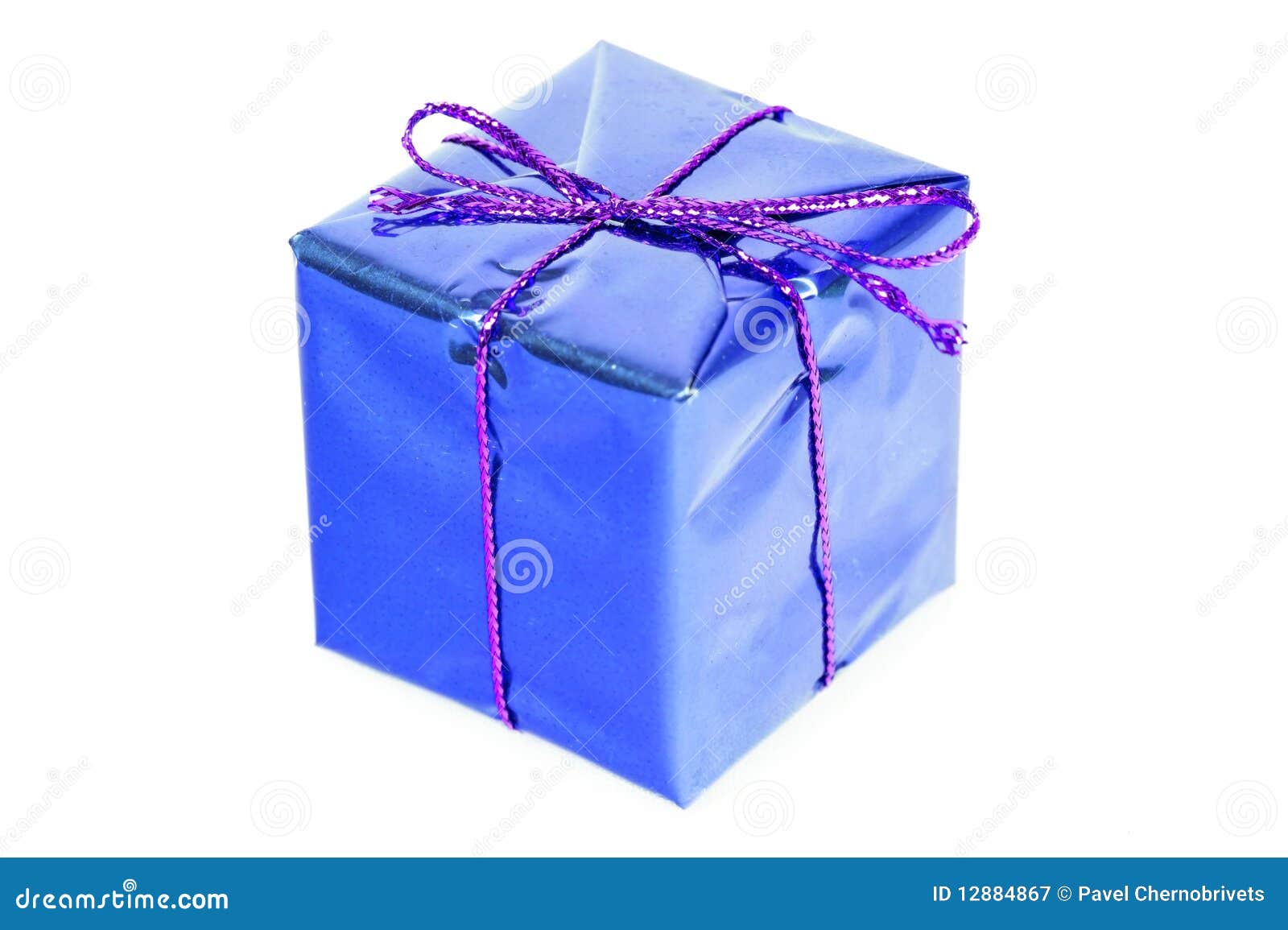 Blue present box stock image. Image of green, present - 12884867