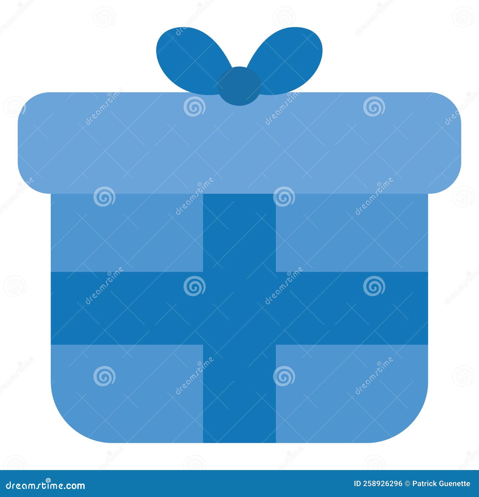 Blue Present with Dark Blue Bow, Icon Stock Vector - Illustration of ...