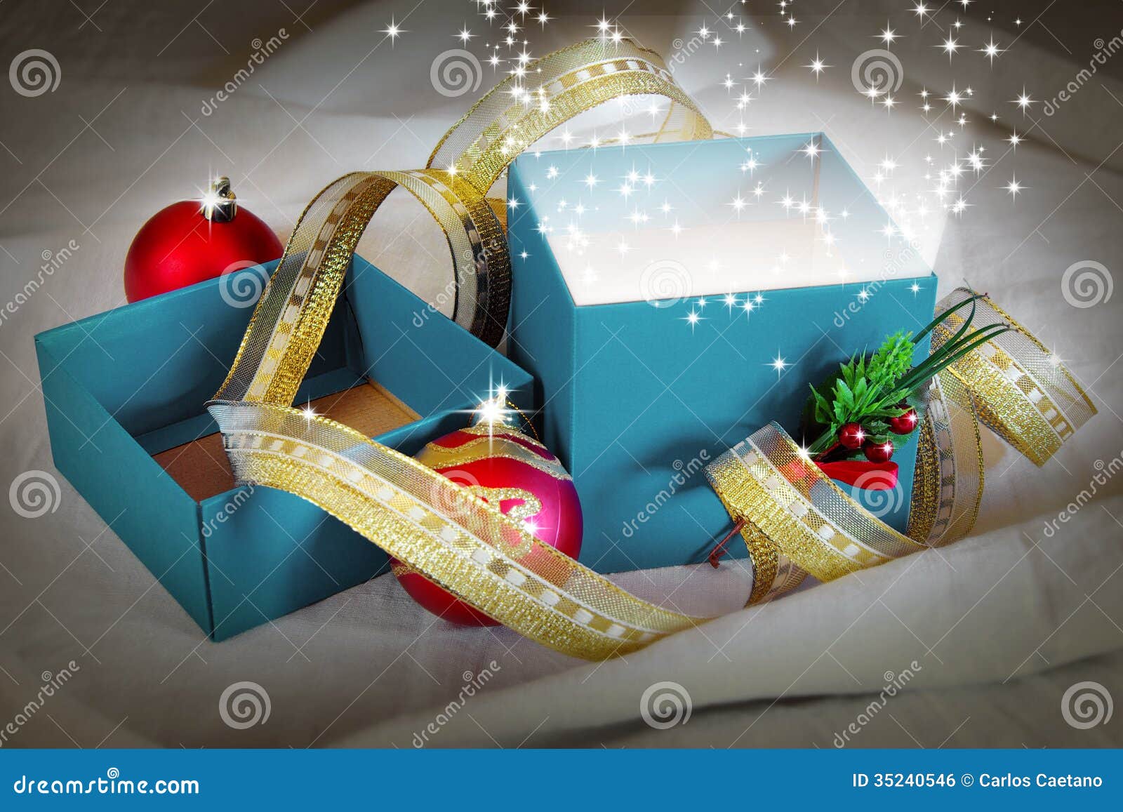 Blue present stock photo. Image of decorate, celebrate - 35240546