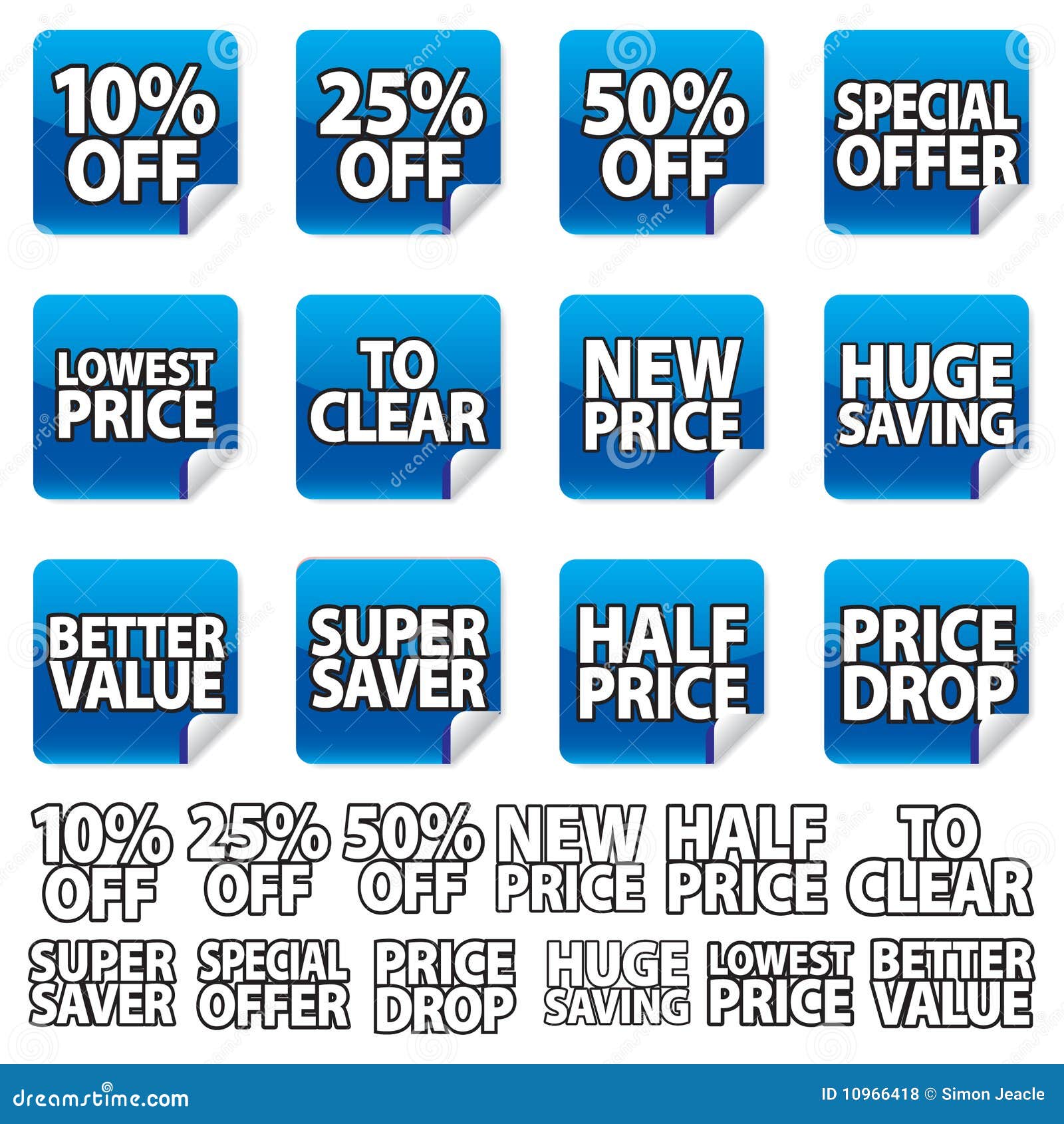 Blue Price Sticker stock vector. Illustration of value - 10966418