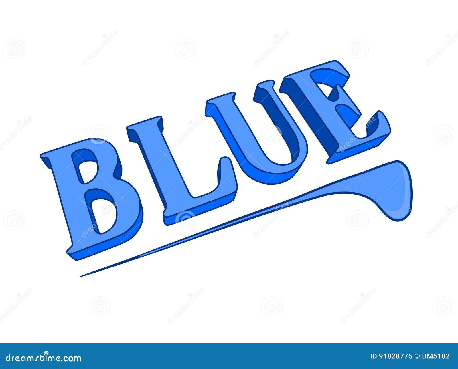 Blue color word stock illustration. Illustration of icon - 91828775
