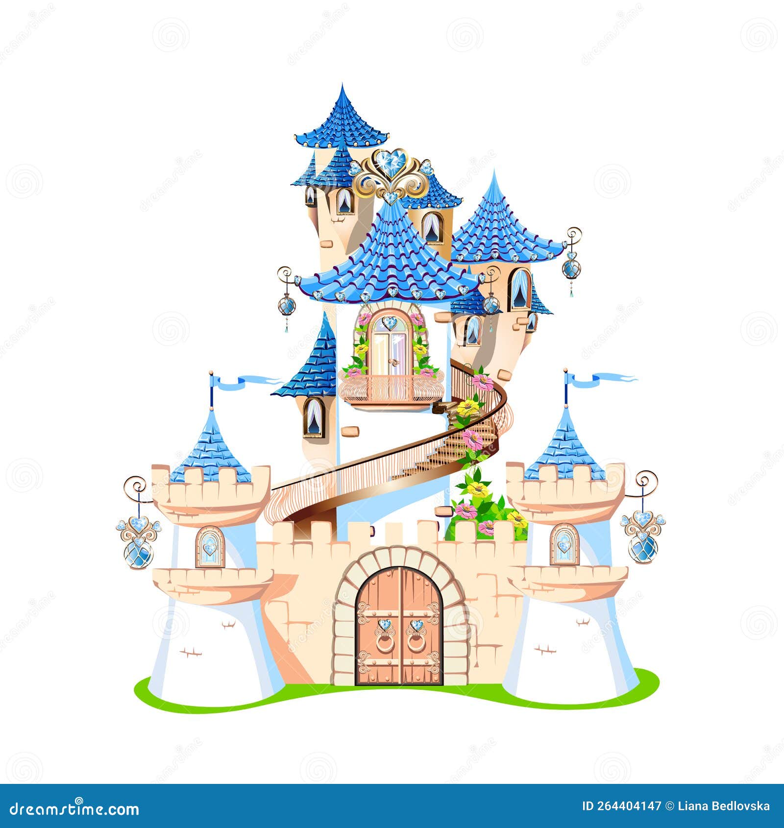 Fairytale Castle of Beautiful Princess Stock Vector - Illustration of ...