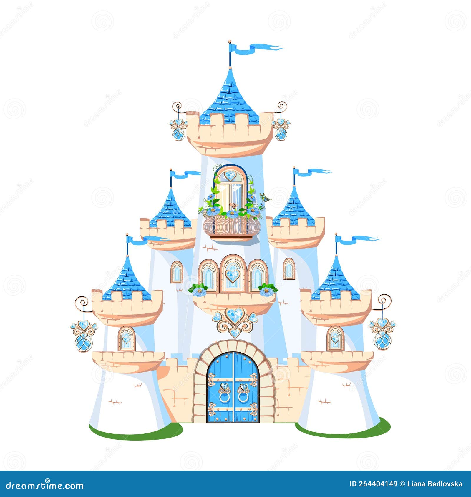 Fairytale Castle of Beautiful Princess Stock Vector - Illustration of ...
