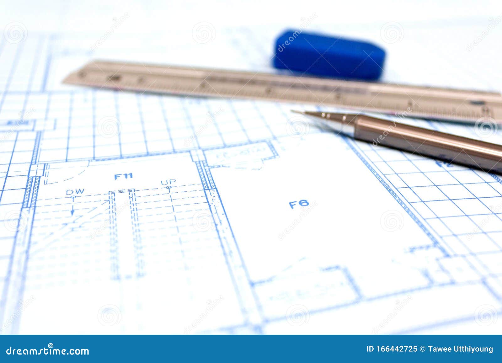 Blue print document stock image. Image of concept, outline - 166442725