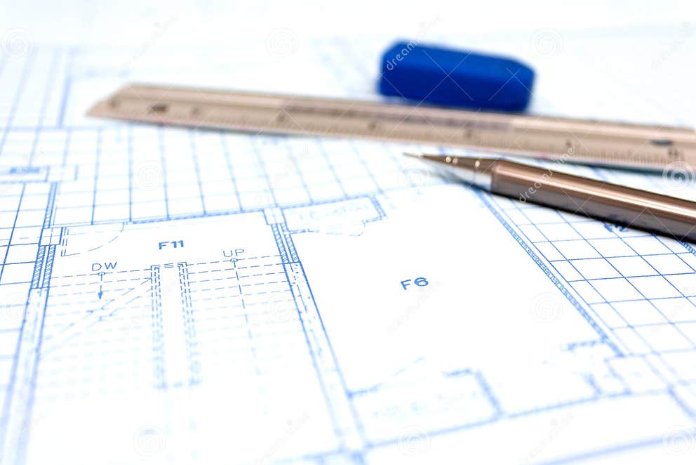 Blue print document stock image. Image of concept, outline - 166442725