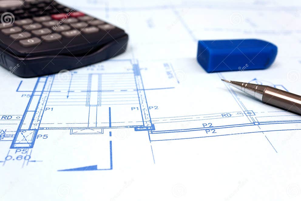Blue print document stock image. Image of engineering - 166715951