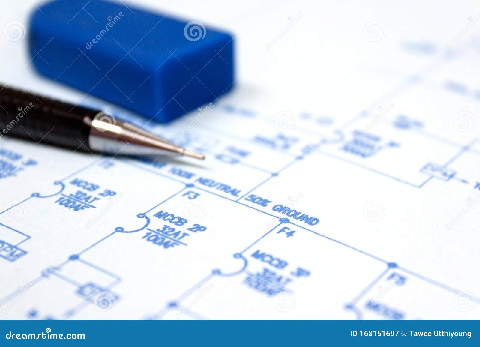 Blue print document stock image. Image of idea, grid - 168151697