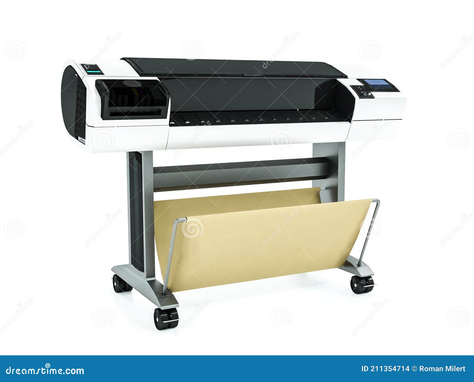 Blue Print Plotter on White Background Stock Illustration ...