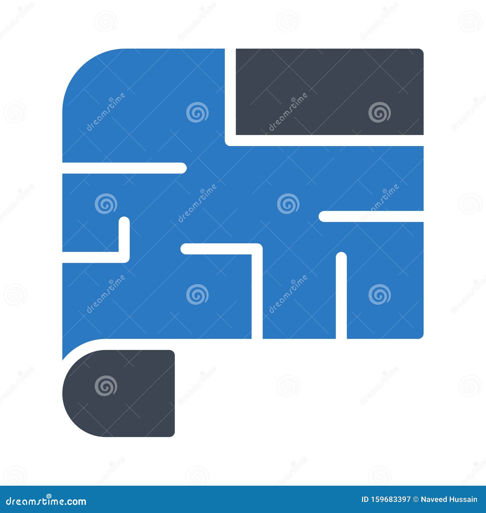 Blue Print Vector Glyph Color Icon Stock Vector - Illustration of glyph ...