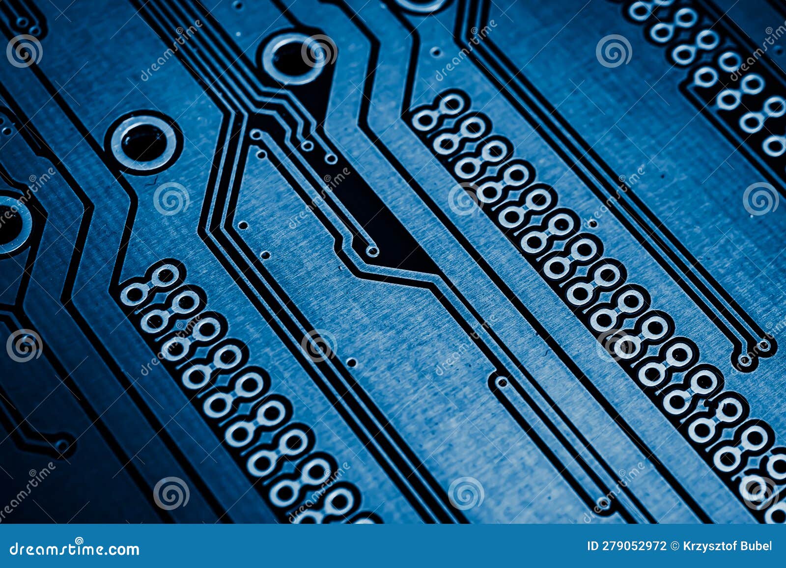 Blue Printed Circuit Board with Gold Plating Stock Photo - Image of ...