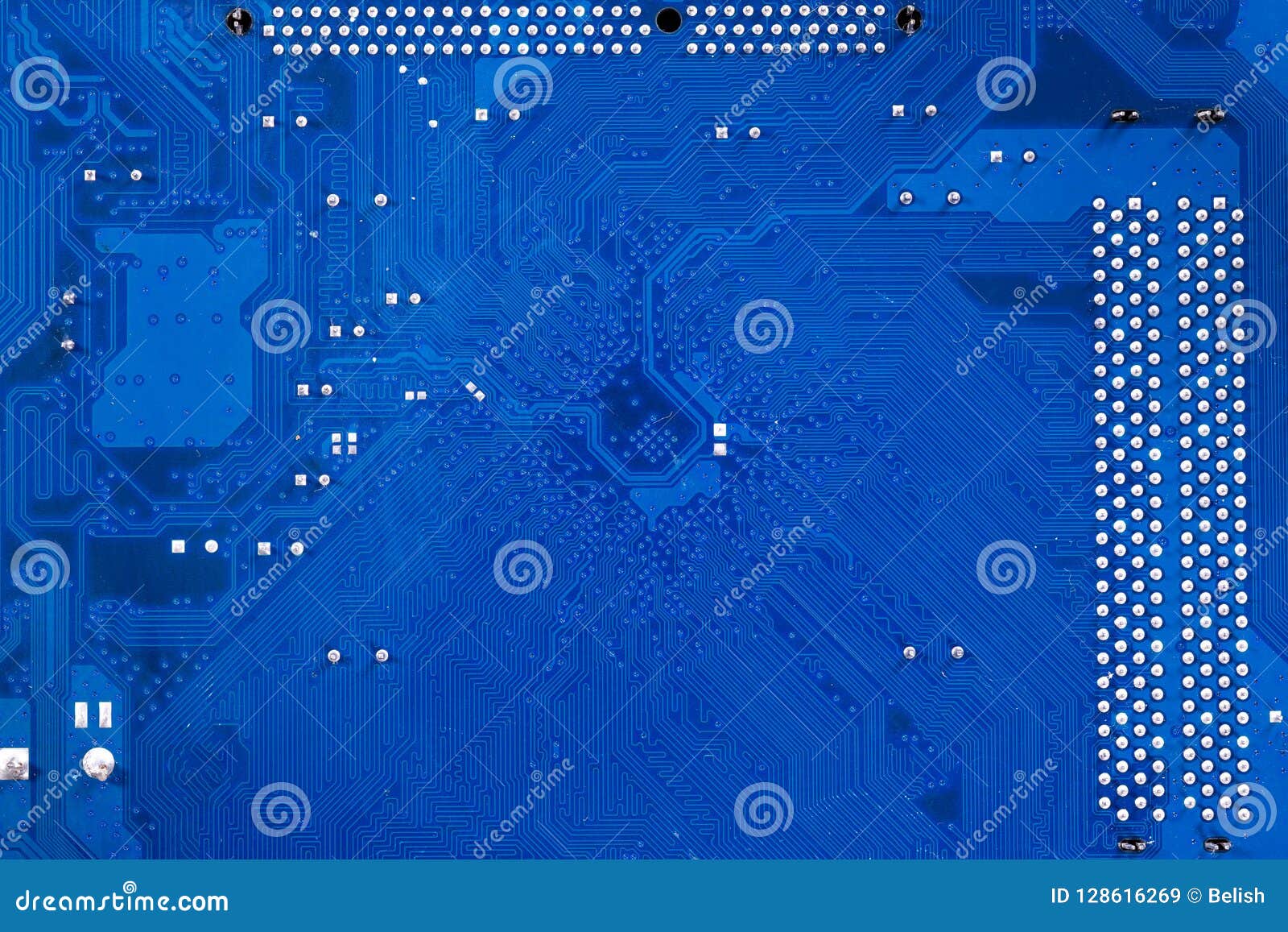 Blue Printed Circuit Board PCB Stock Image - Image of data, economic ...