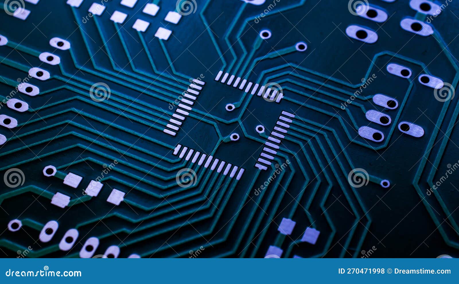 Blue Printed Circuit. Layout of Tracks. PCB Stock Photo - Image of ...