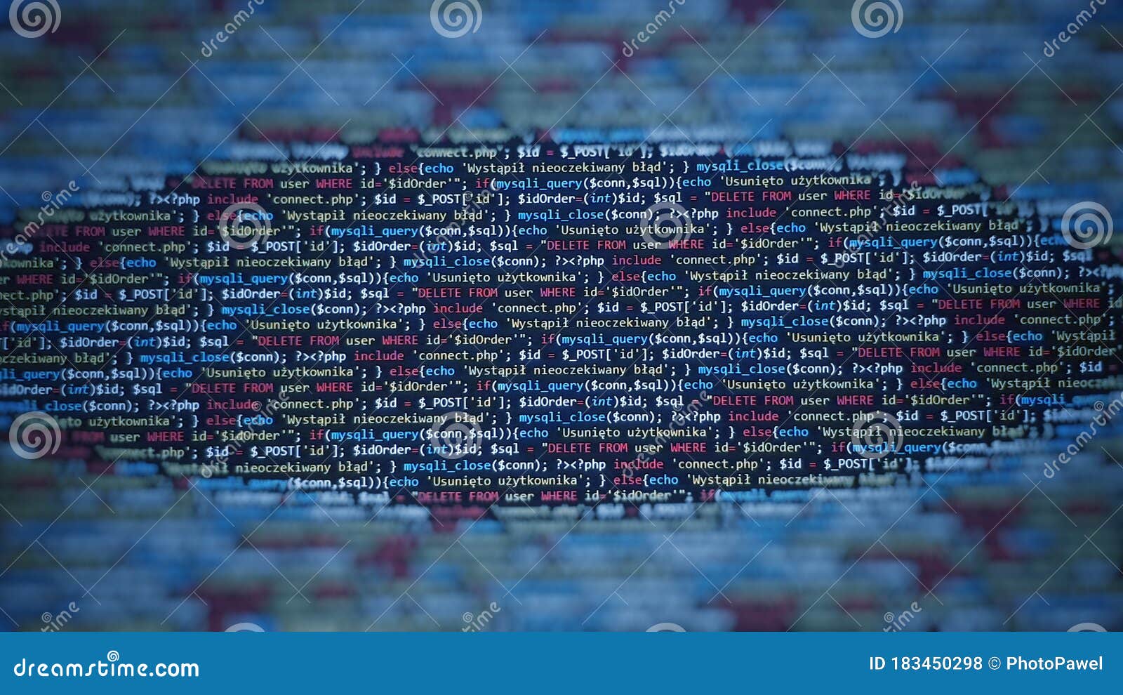 It Coding On Monitor Screen Developing Programming Binary Code Binary Computer Code Background