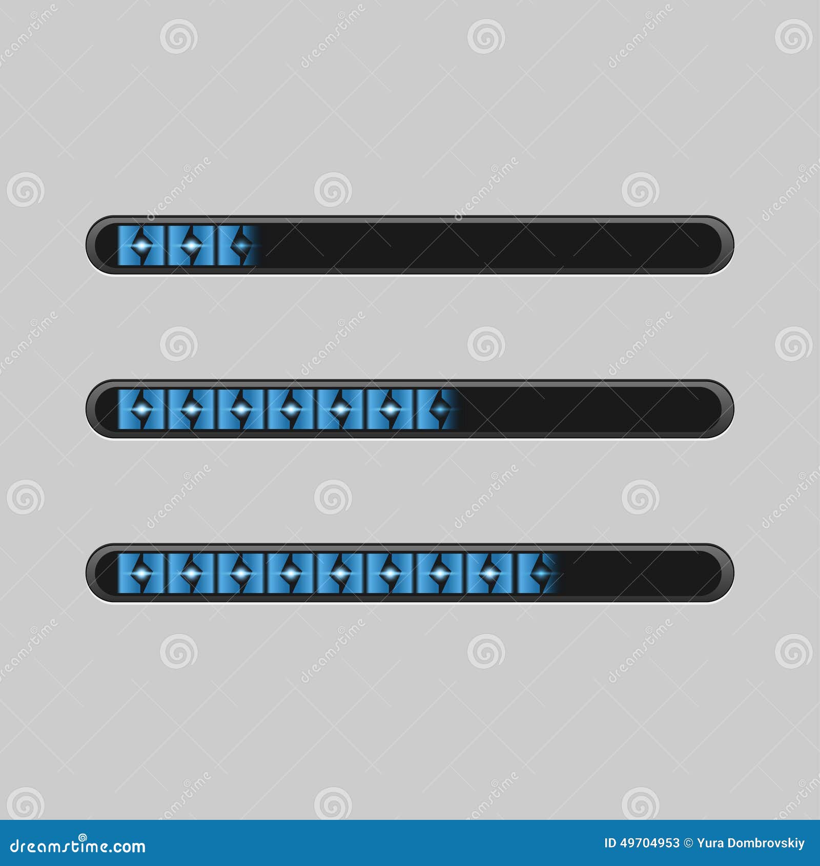 Blue Progress bars stock vector. Illustration of glossy - 49704953