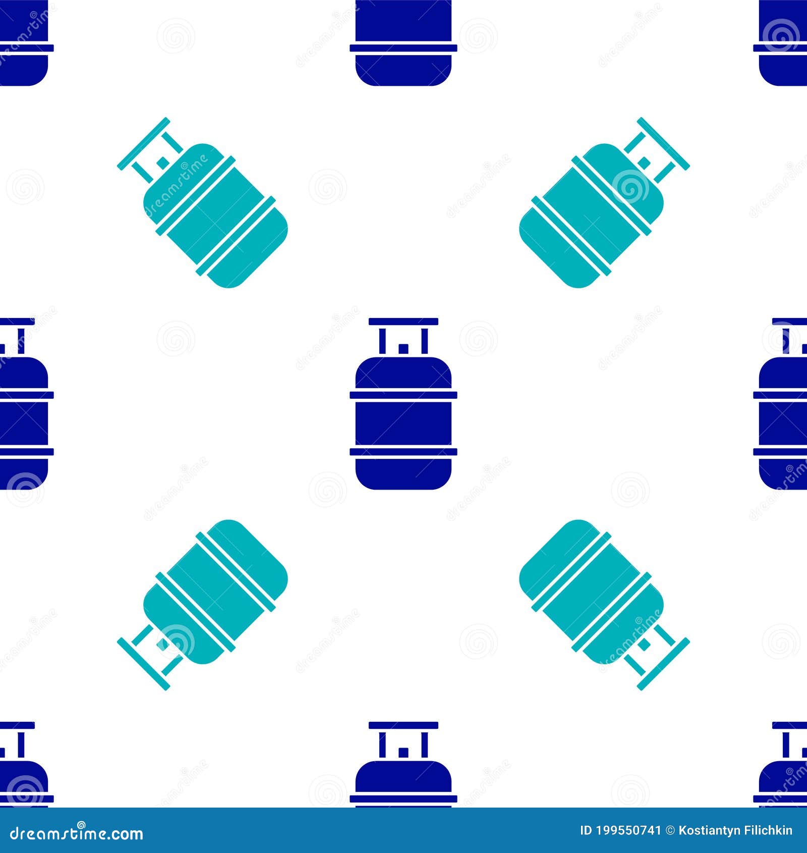 Blue Propane Gas Tank Icon Isolated Seamless Pattern on White ...