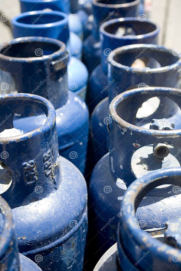 Blue Propane Tanks stock photo. Image of propane, dangerous - 684268