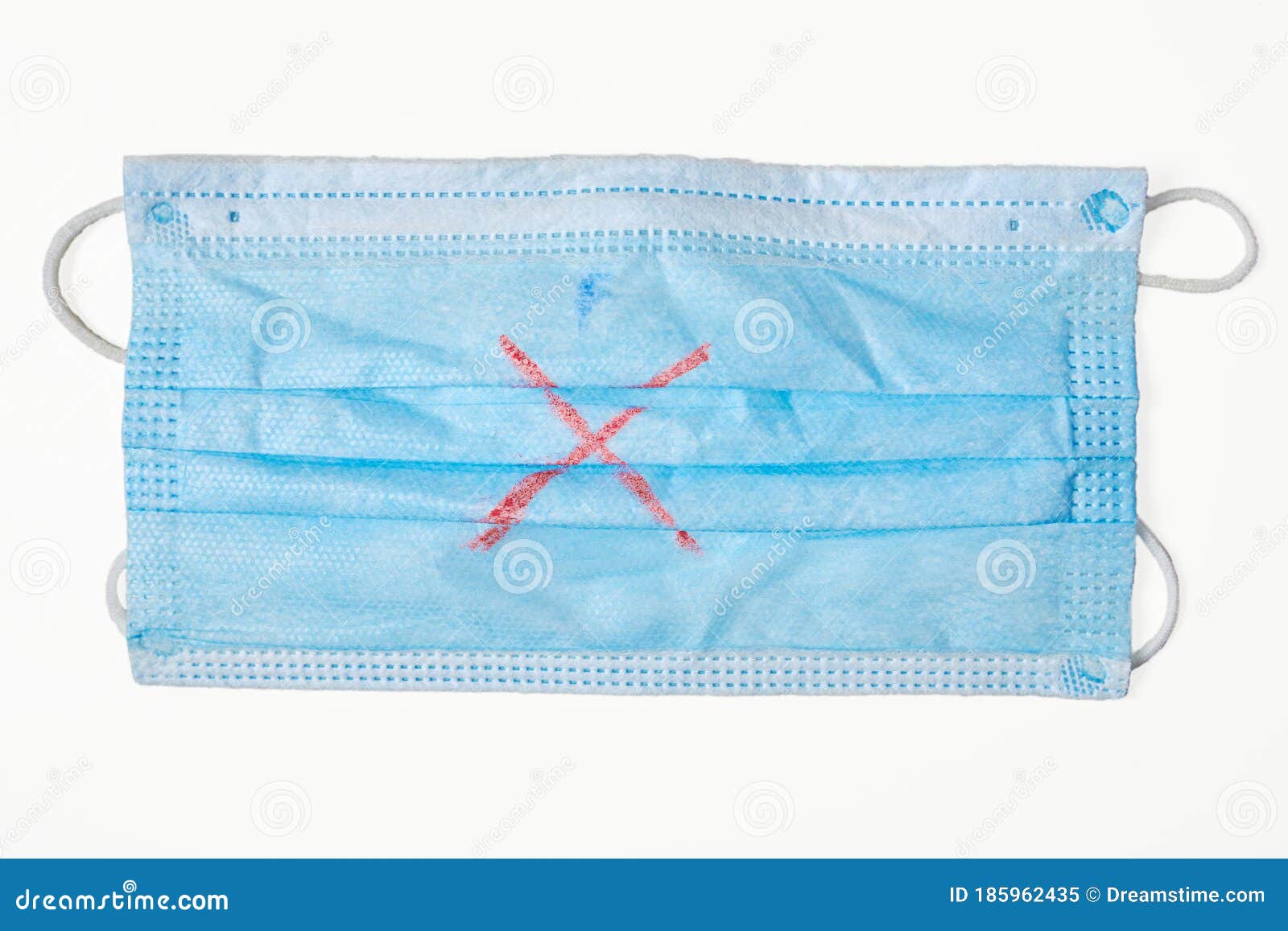 Blue Protective Mask Isolated on White Background Stock Image - Image ...