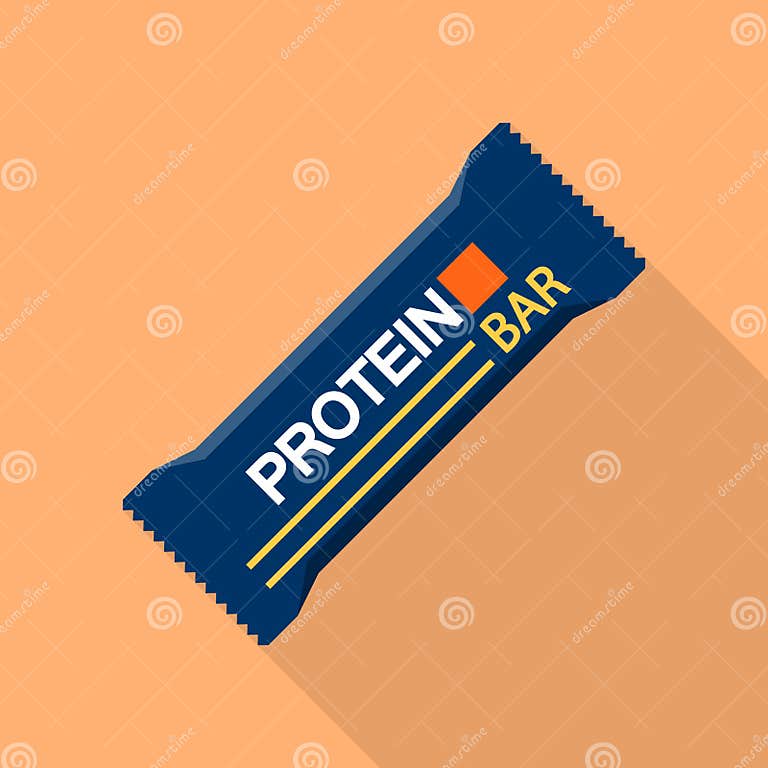 Blue Protein Bar Icon, Flat Style Stock Vector - Illustration of ...
