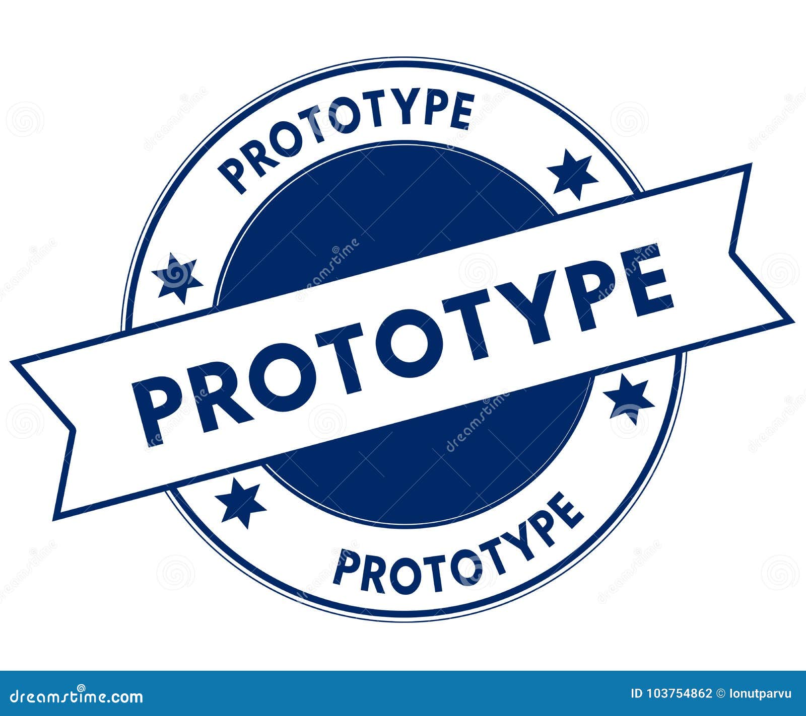Blue PROTOTYPE stamp. stock illustration. Illustration of signage ...