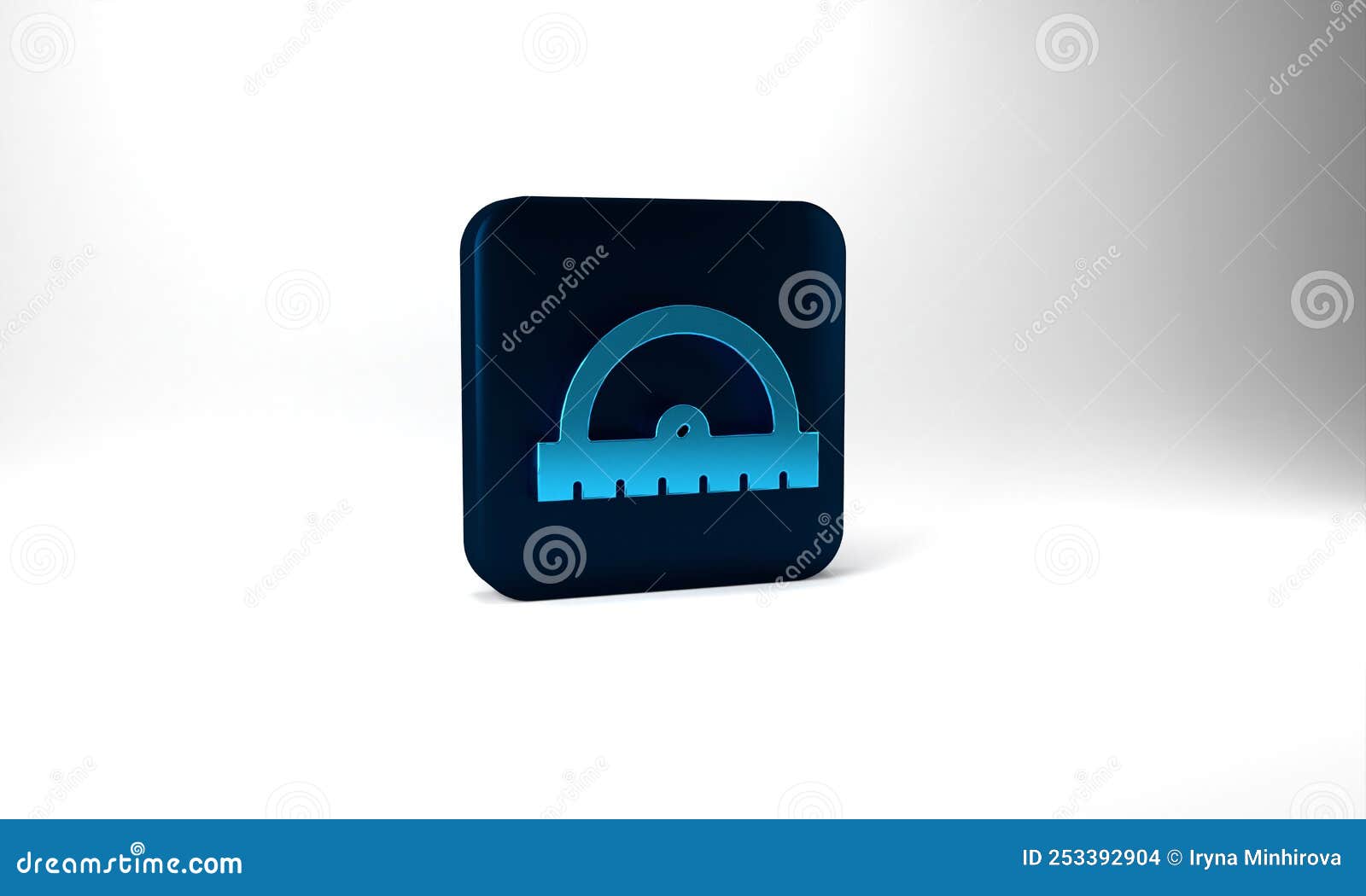 Blue Protractor Grid for Measuring Degrees Icon Isolated on Grey ...