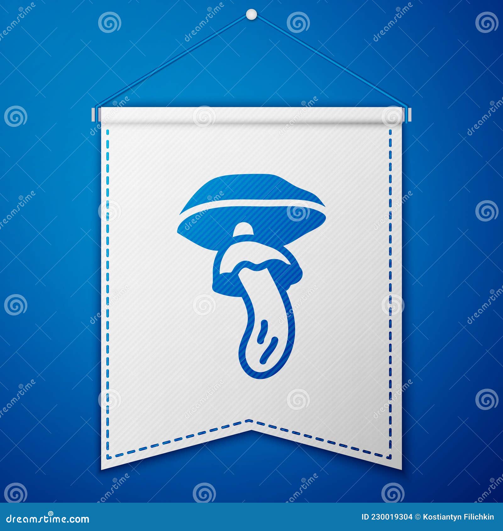 Blue Psilocybin Mushroom Icon Isolated on Blue Background. Psychedelic ...
