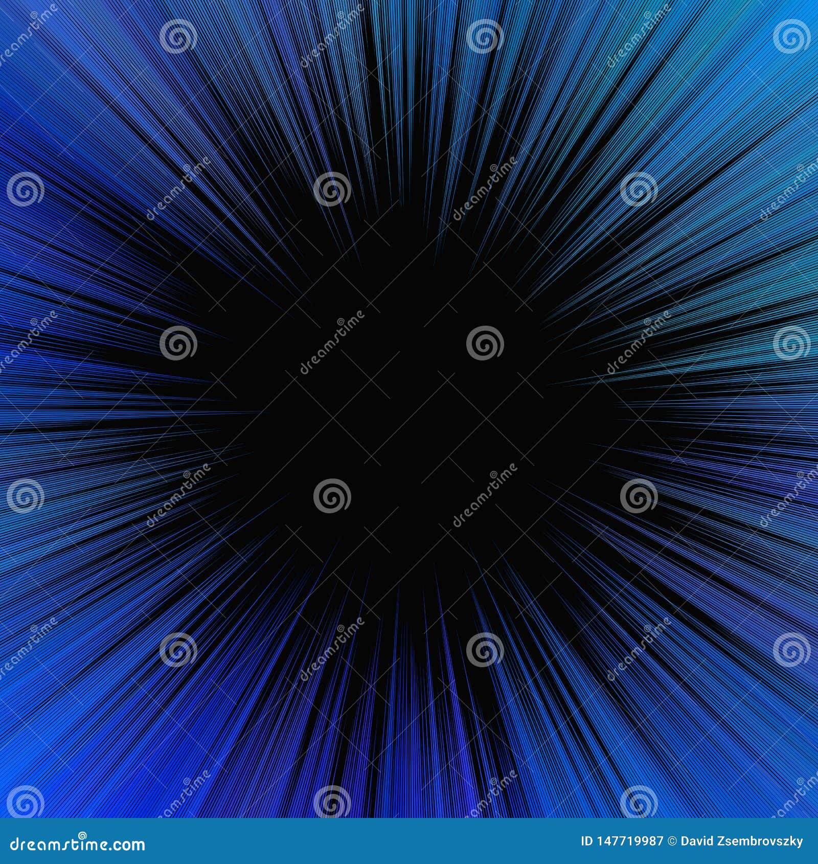 Blue Psychedelic Abstract Starburst Background - Vector Explosive ...