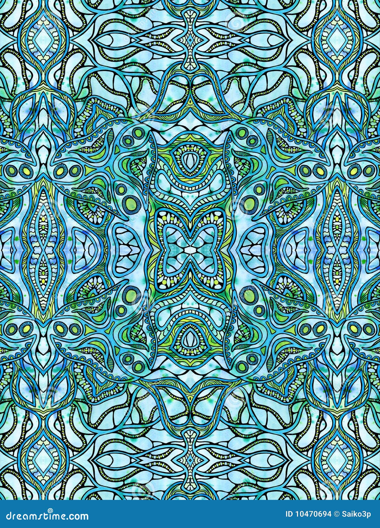 Blue Psychedelic Background Stock Illustration - Illustration of leaf ...