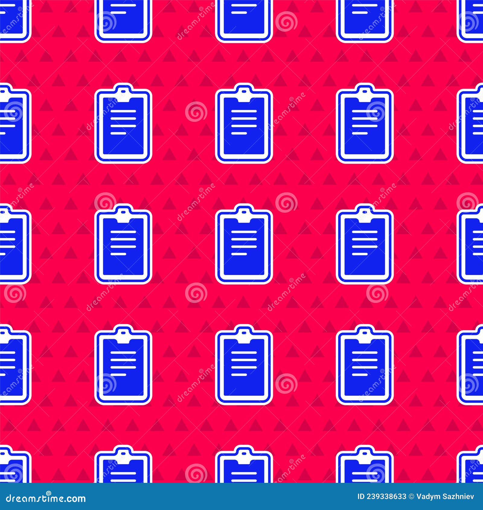 Blue Psychological Test Icon Isolated Seamless Pattern on Red ...