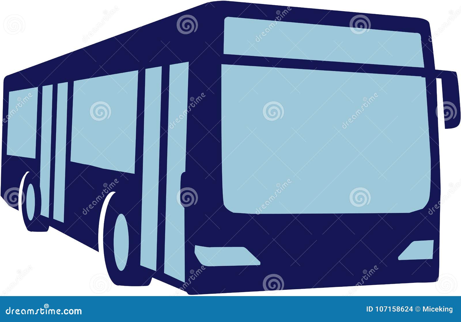 Blue public bus stock vector. Illustration of coach - 107158624