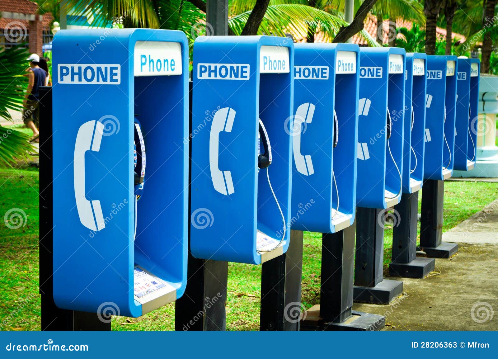 Blue public phone stock image. Image of light, retro - 28206363