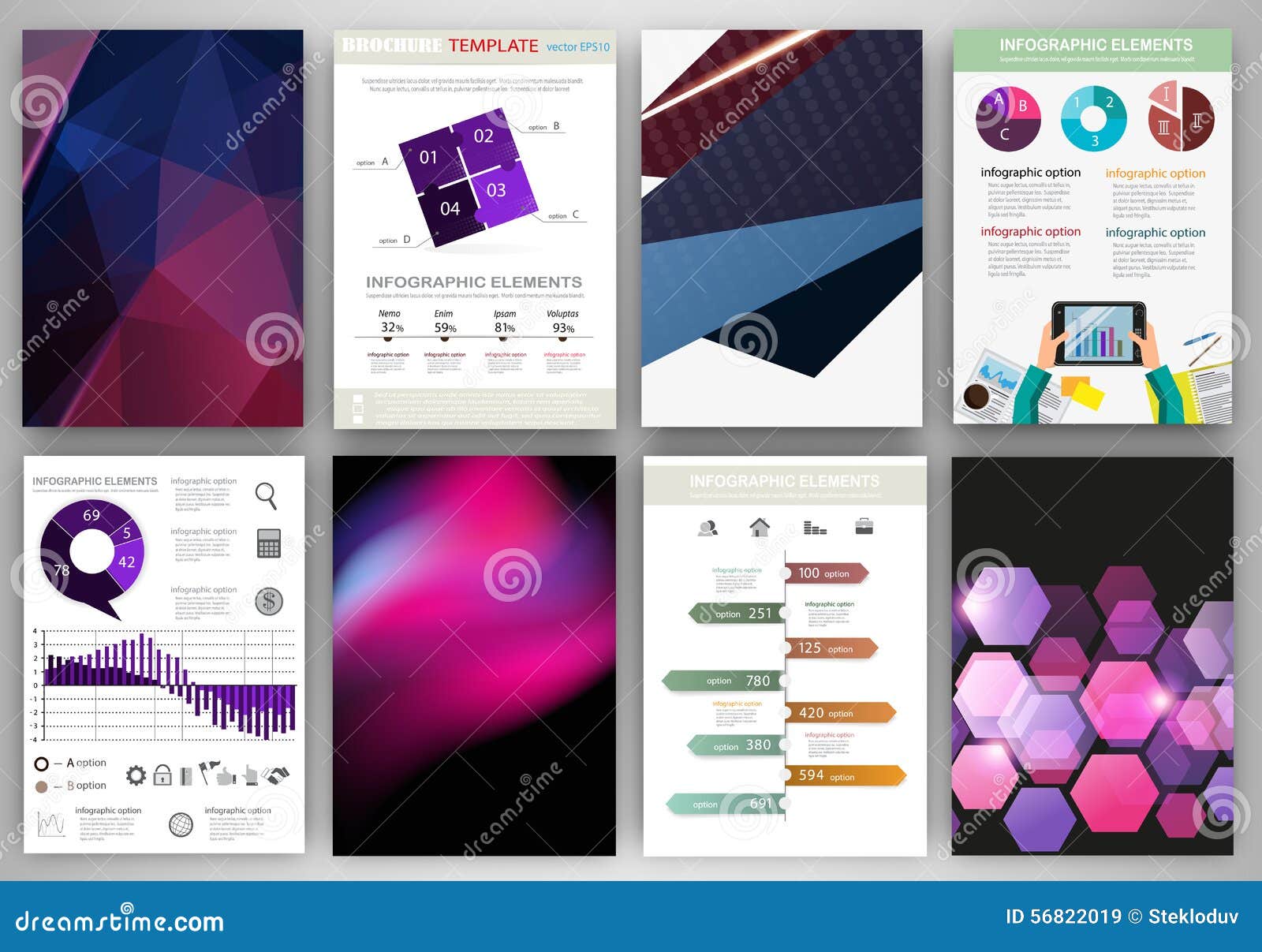 Blue and Purple Backgrounds and Abstract Concept Infographics Stock ...