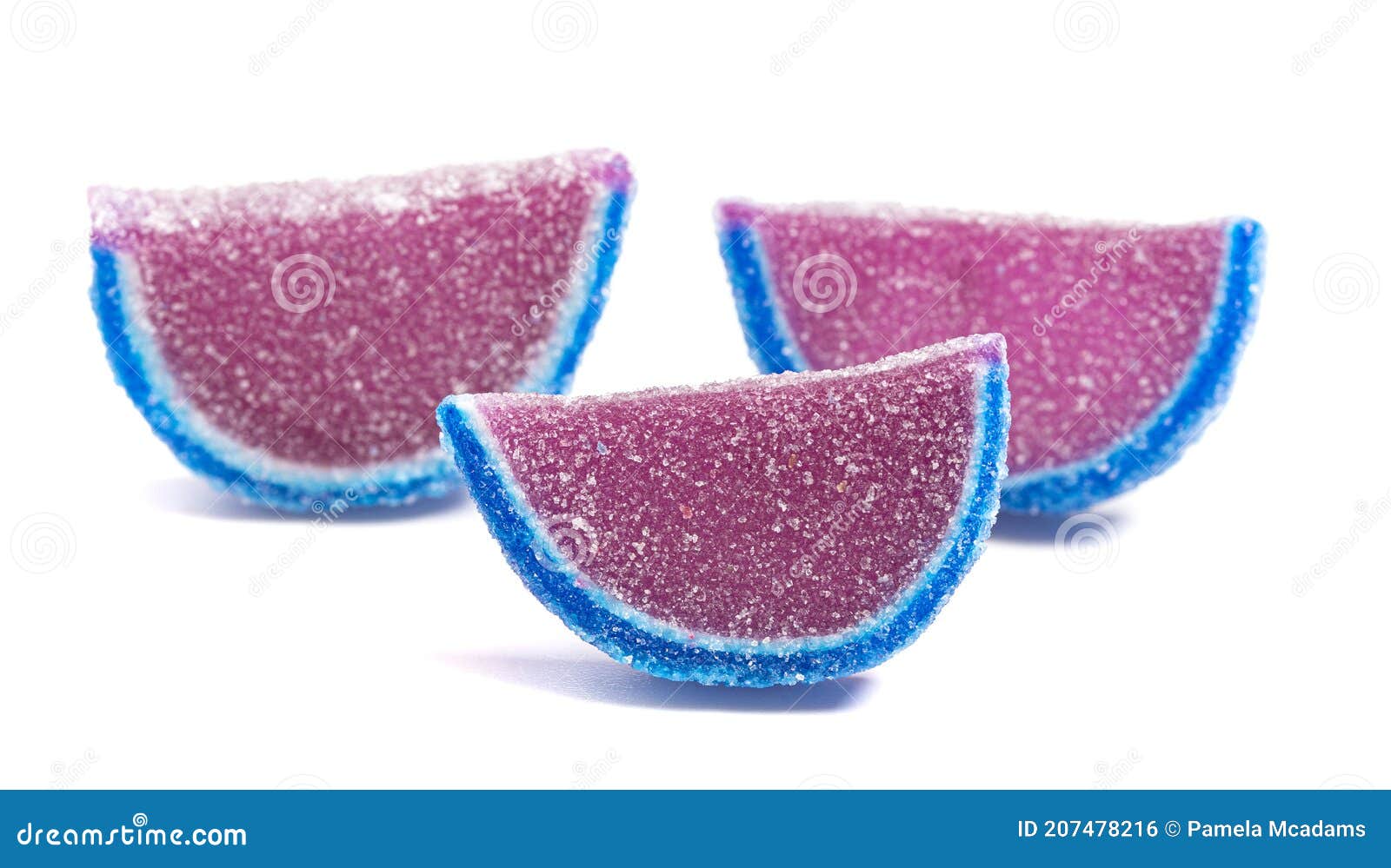 Blue and Purple Candy Fruit Slice on a White Background Stock Photo ...