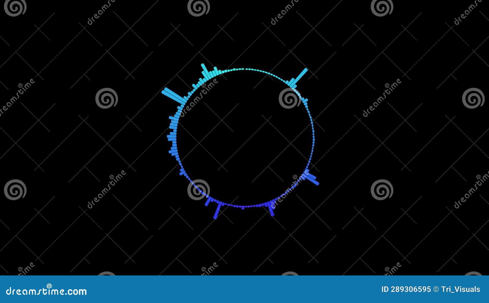 Blue and Purple Circles Audio Spectrum Animation. Gradient Circular Equalizer Animation 4K Stock ...