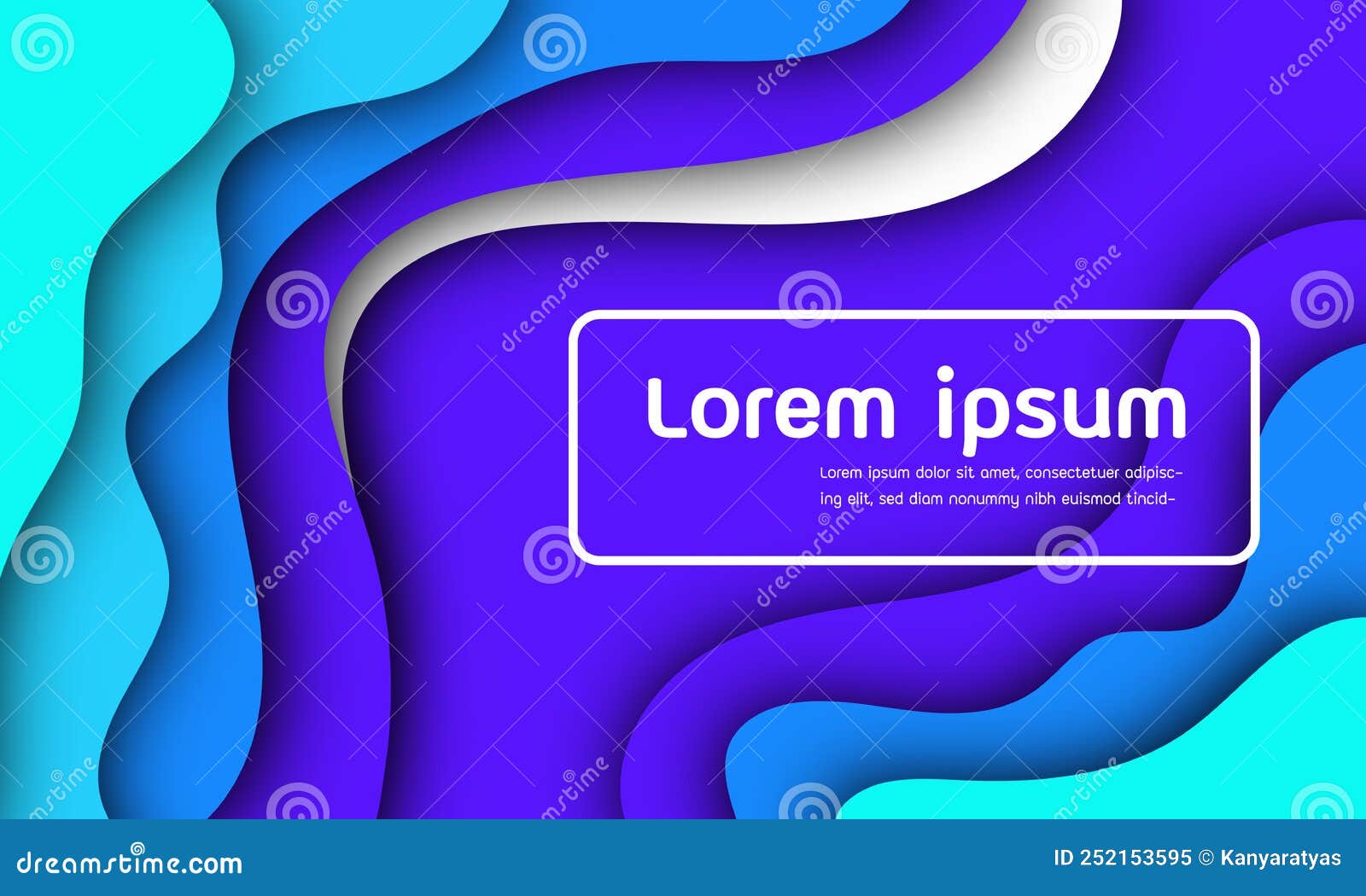Blue and Purple Color Paper Cut Style Background, Vector Illustration ...