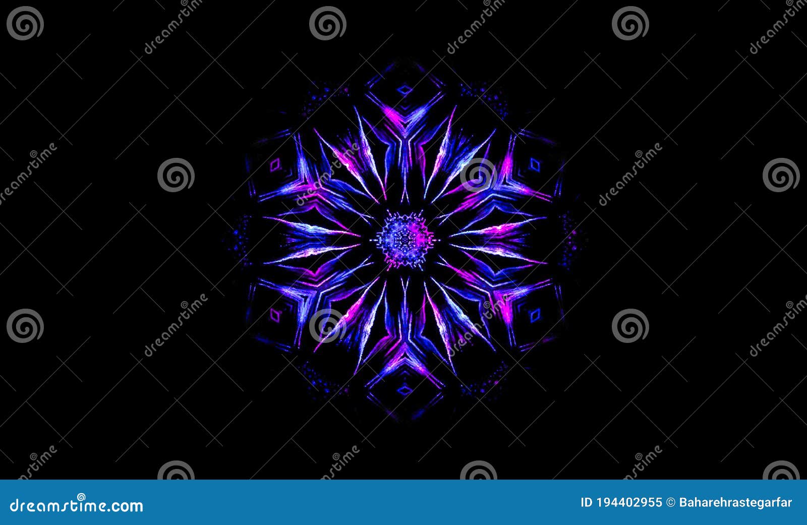 Blue and Purple Floral Pattern. Stock Image - Image of symmetrical ...