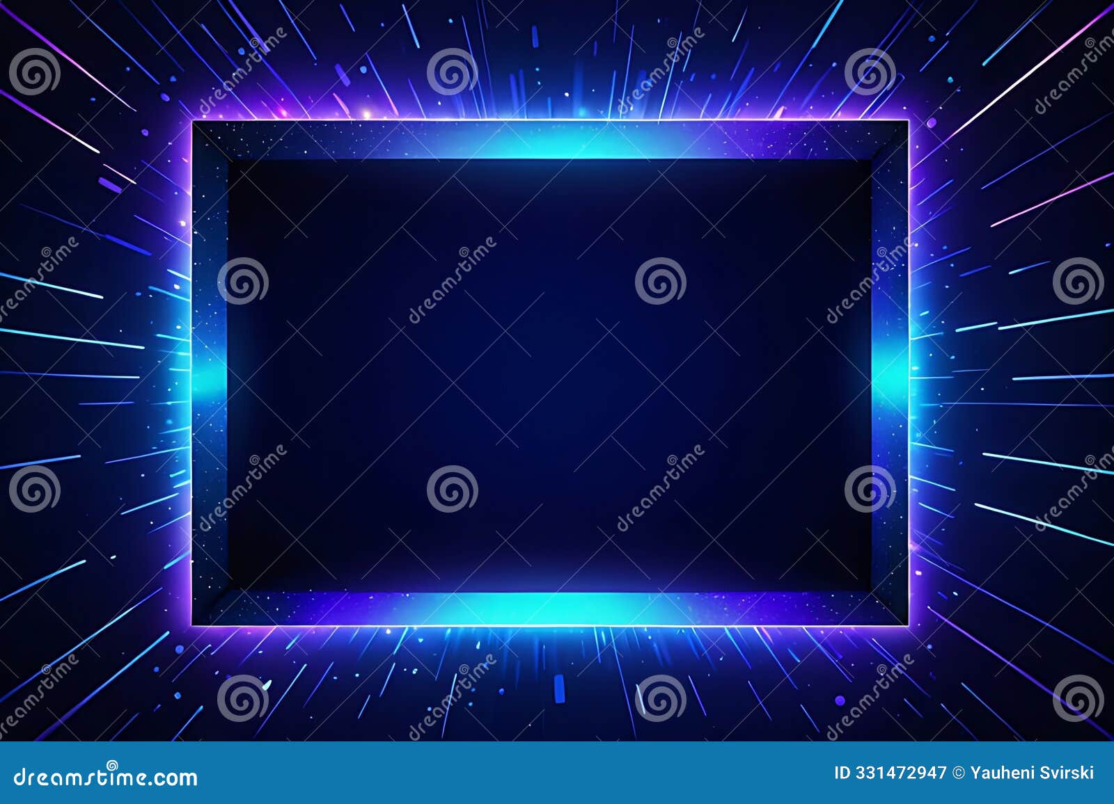 A Blue and Purple Frame with a White Background. the Frame is Empty and ...