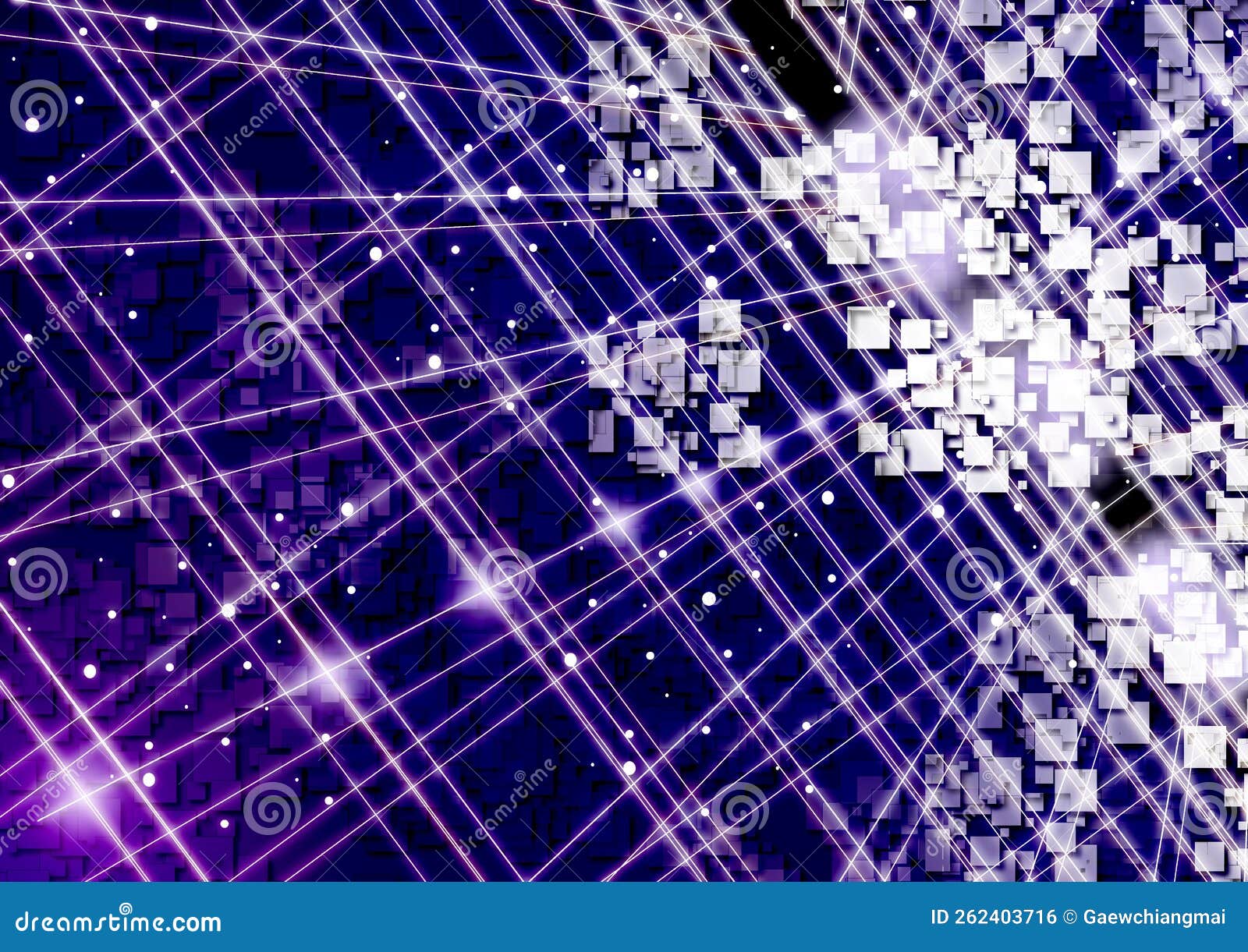 Blue Purple Futuristic 3d Abstract Background. Quantum Computer Tech ...