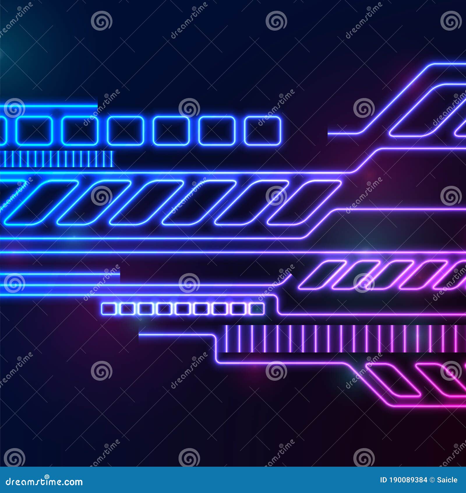 Blue Purple Glowing Neon Abstract Technology Background Stock Vector ...
