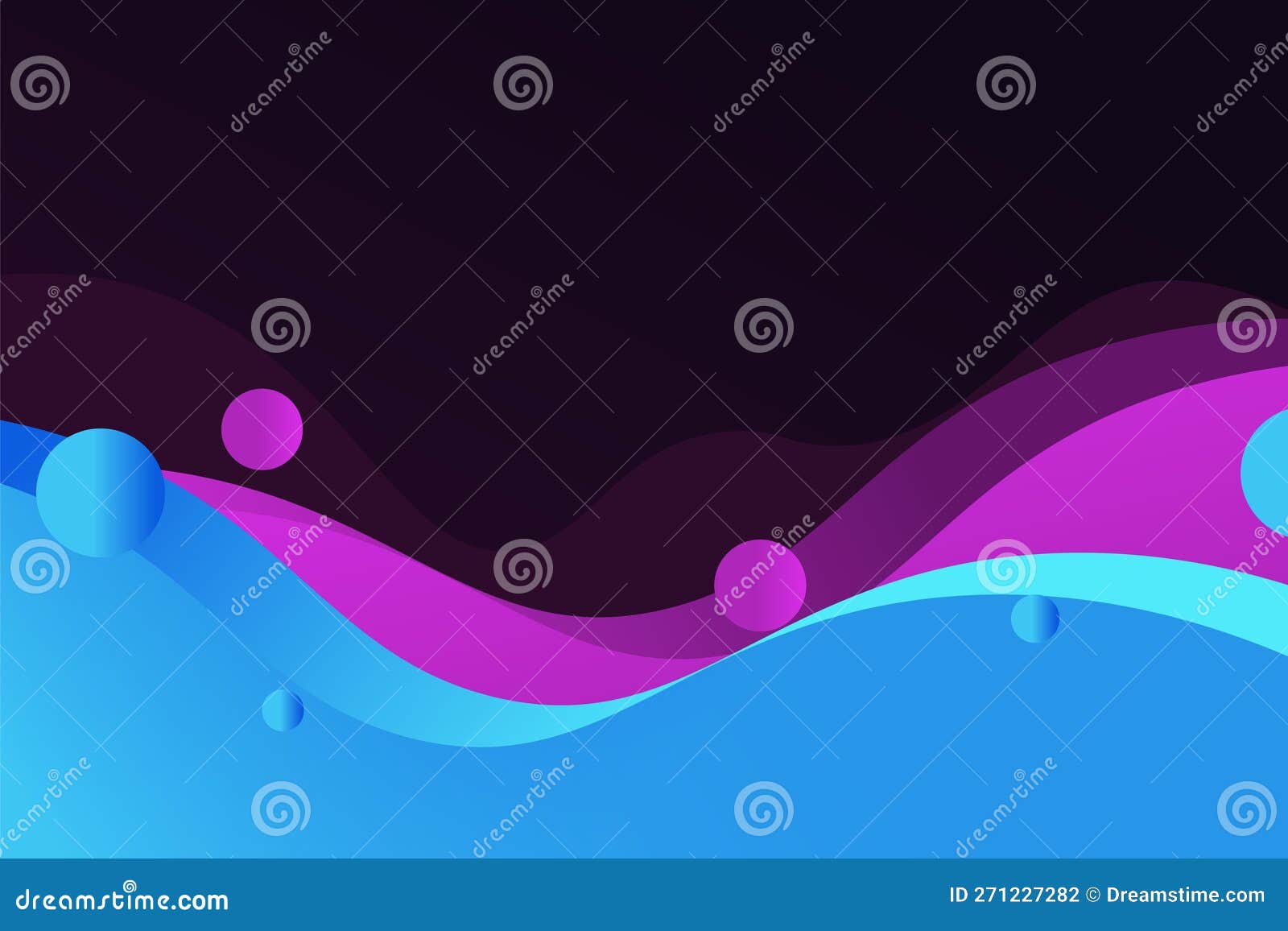Blue and Purple Gradient Wave with Circle Background. Stock Vector ...