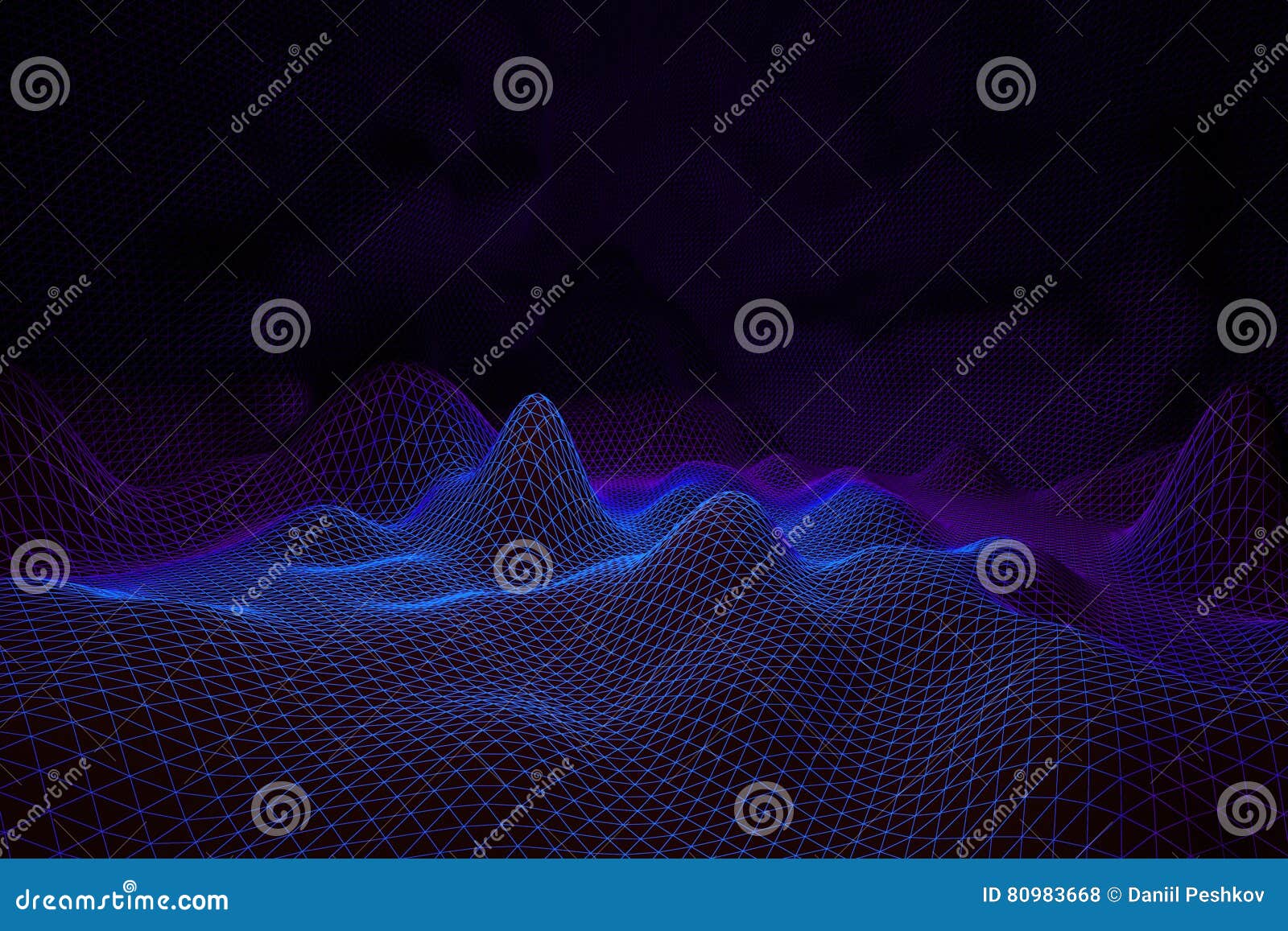 Blue and purple grid waves stock illustration. Illustration of blue ...